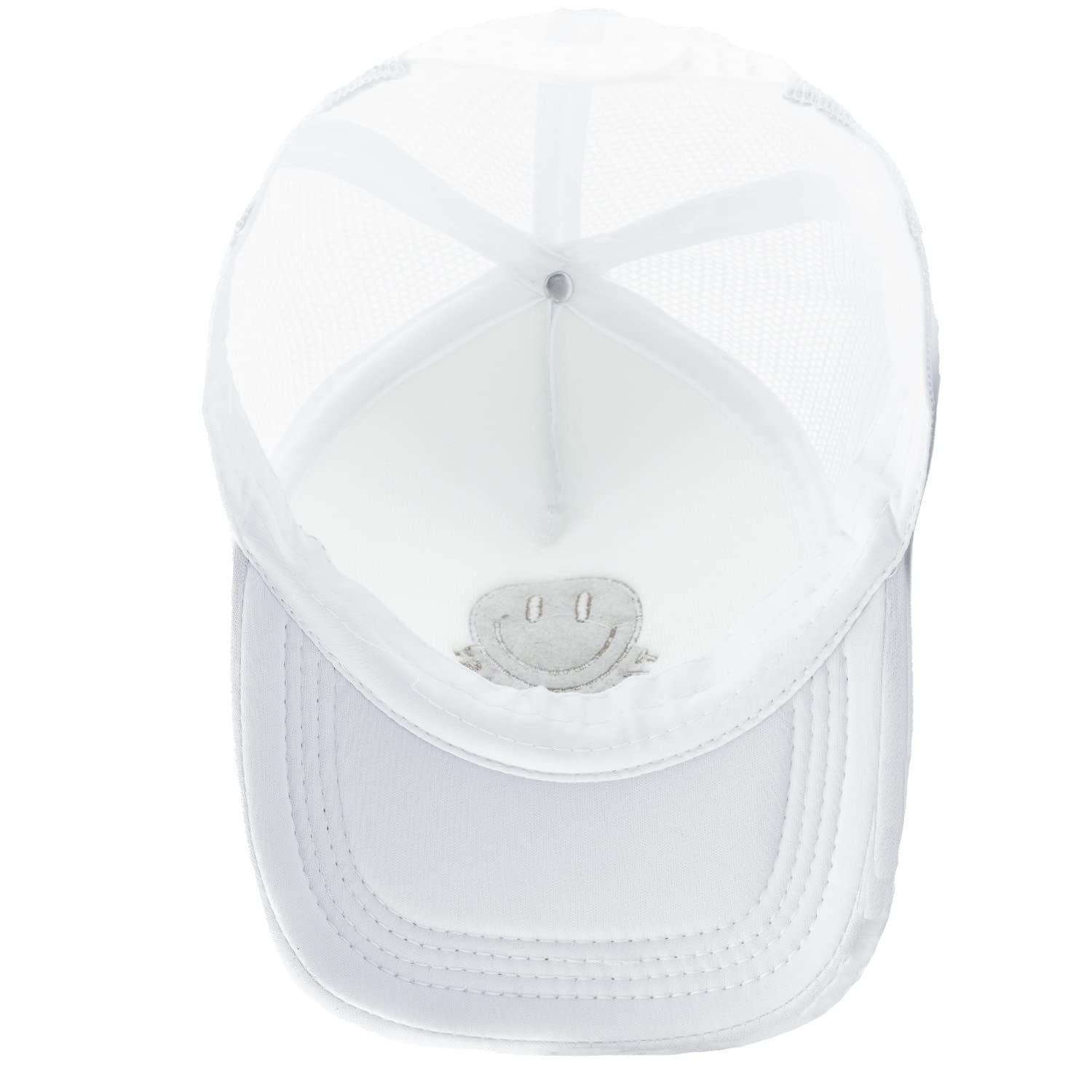 GNAHZNUXNAIX White Happy Face Hat - Take It Easy Trucker Foam Mesh Embroidered Hats for Men