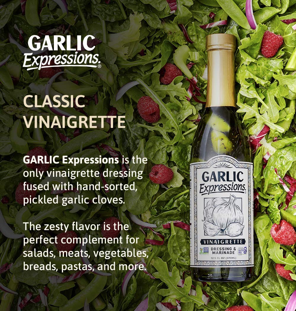 Garlic Expressions Vinaigrette Salad Dressing, Marinade (Pack of 3)