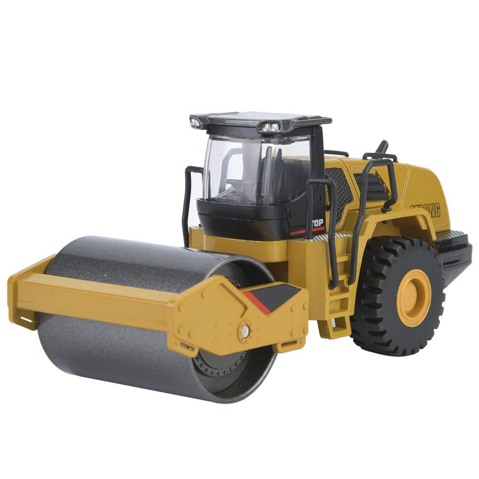 GOTOTOP 1 to 50 Scale Alloy Road Roller Model Construction Vehicle Vehicle Static Road Roller Model Suitable for Children Over 8 Years Old 16x6.6x6.6cm