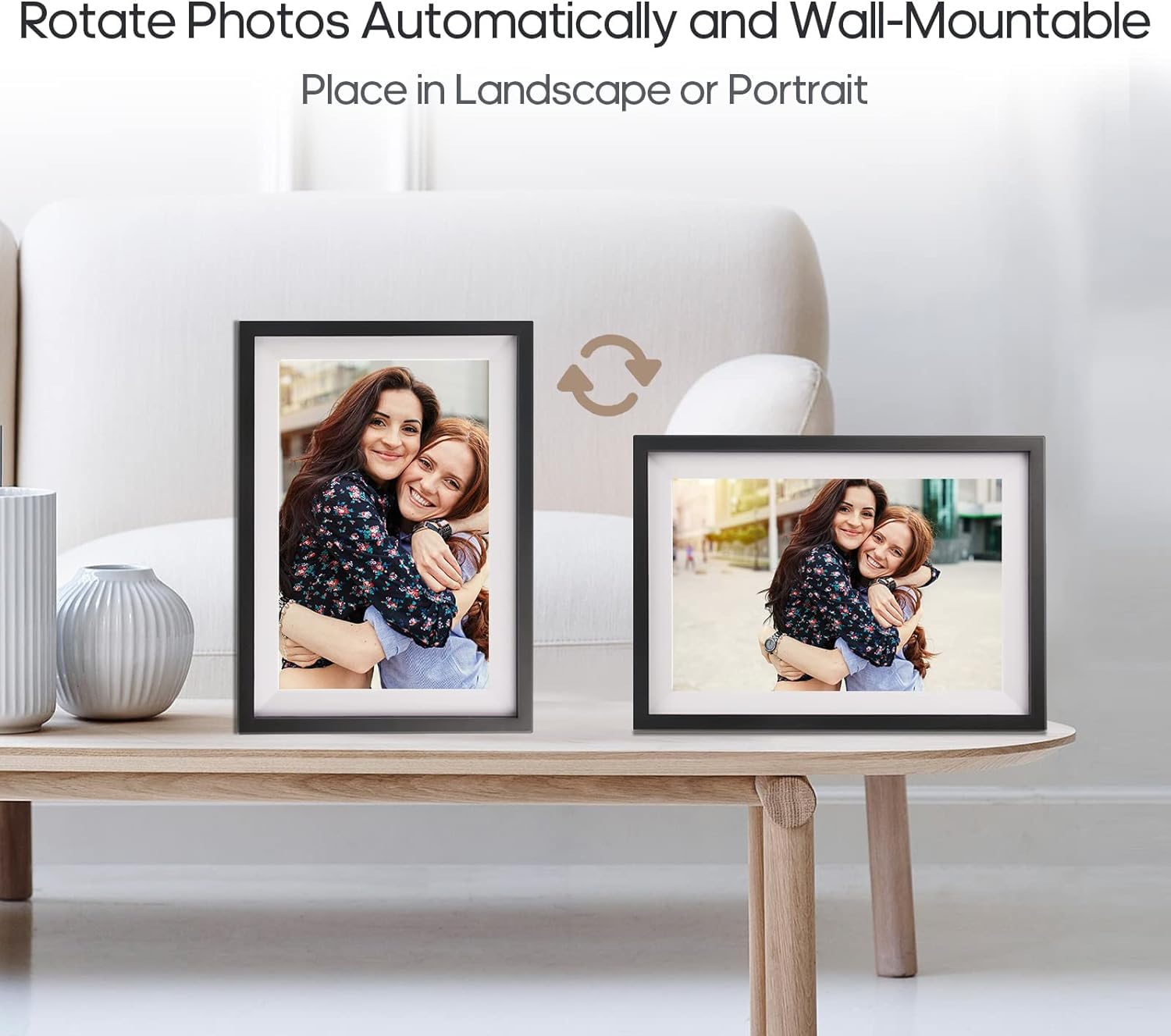 Digital Picture Frame 10.1 Inch Smart WiFi Digital Photo Frame 64GB Storage, 1280x800 IPS Touch Screen HD Display, Auto Rotate Share Photos/Videos via Frameo App, Easy Setup, No fees