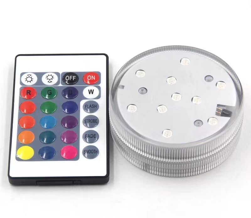 Hookah Led Light 16 Colors RGB Led Light with Remote Controlled 3AAA Battery Submersible Light