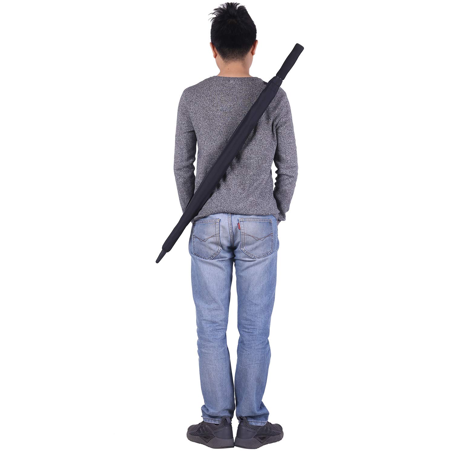 Doubwell Square Golf Umbrella 62 Inch Large Size With Windproof Vented Automatic Stick Sturdy Umbrella For Man and Woman (Black/grey, 62 inch)