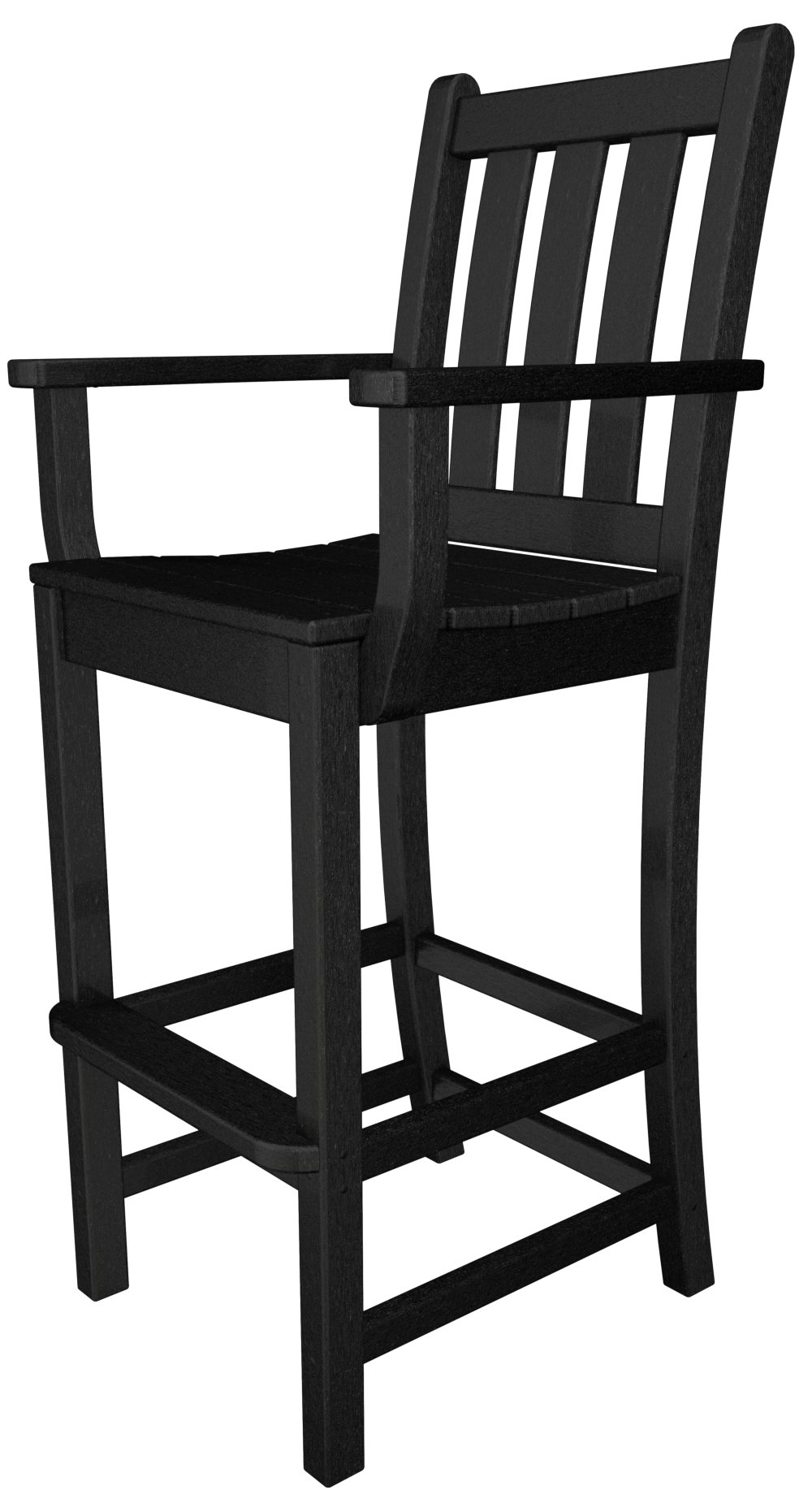 POLYWOOD® Traditional Garden Bar Chair, Black