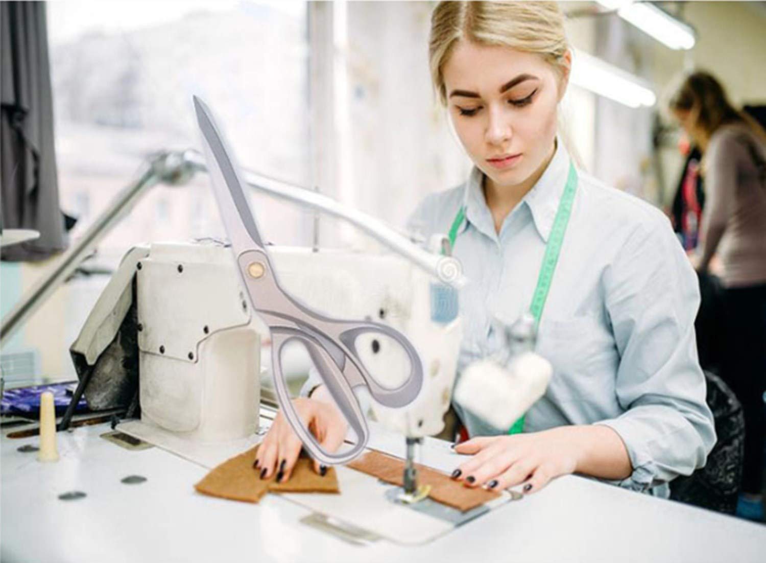 Professional Tailor Scissors 8.5 in for Cutting Fabric Multi-Purpose Heavy Duty Scissors Sewing Scissors for Leather Cutting Industrial Sharp Sewing Shears for Home Office Artists Dressmakers,silver