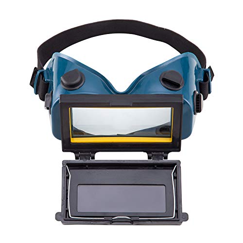 Holulo Auto Darkening Welding Goggles with Clear Inner Lenses Welding Helmet Solar Welder Eyes Glasses Flip Up Lens Eye Protection (Dark Green)