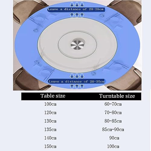 DOUKI 30 Inch Lazy Susan Turntable, Glass Rotating Tray, Dining Table Centerpiece Rotating Serving Plate, Round Tabletop Rotating Serving Tray Clear (Color : Clear, Size : 85cm(33 inch))