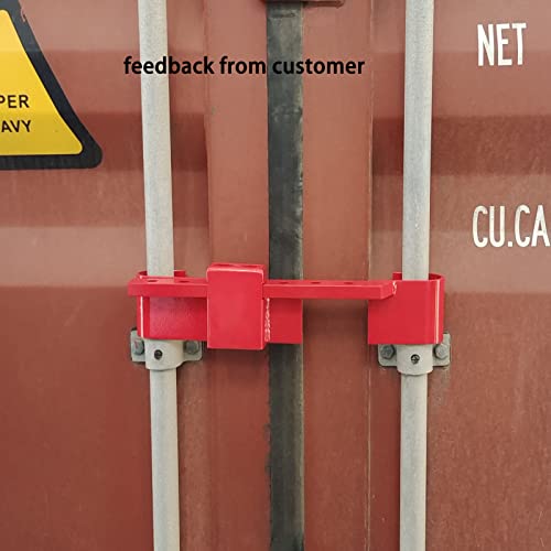 Heavy Duty Steel Cargo Door Lock/Standard Shipping Container Lock with 4 Keys Adjustment Range: 12-1/2" - 18-7/8" Coated with red Color(Keyed Differently)