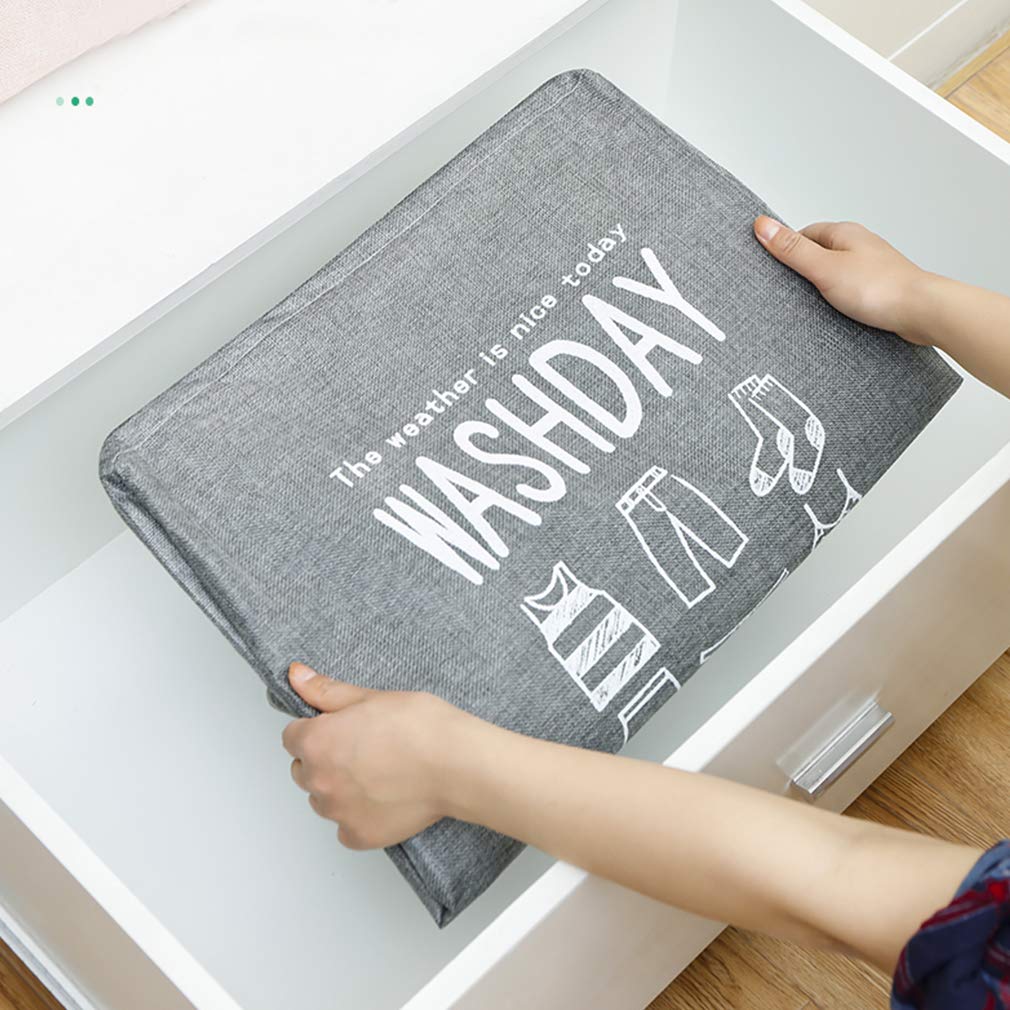 DIKANG Large Capacity Cotton and Linen Storage Box, Waterproof Laundry Basket with Drawstring lid and Handle, Foldable Clothing and Toy Storage Box Gift Basket (X-Large)