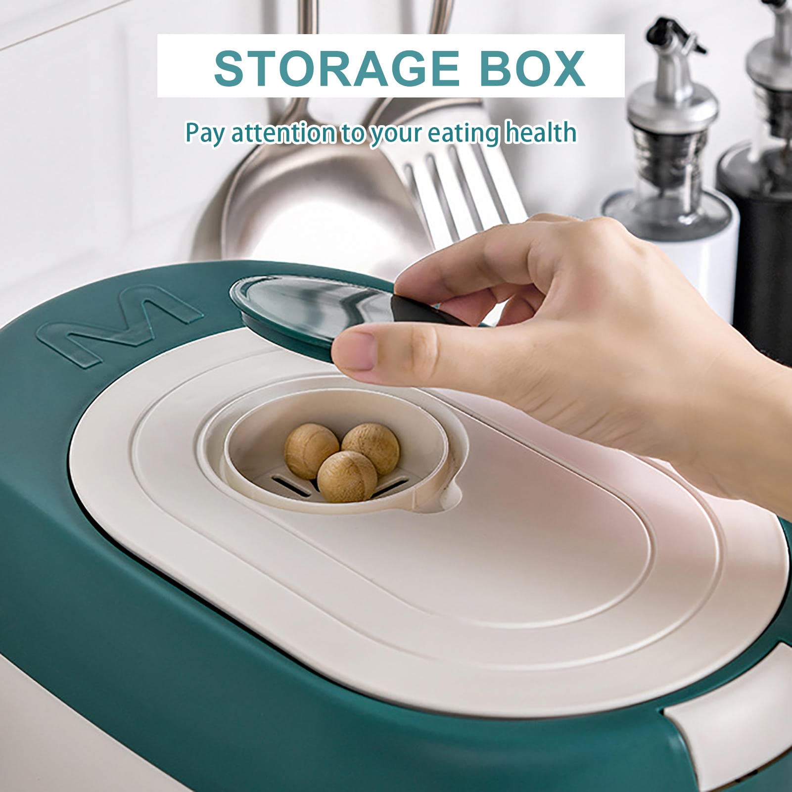 Household Thickened Rice Storage Container, Large Capacity Rice Storage Container, Rice Container, Rice Dispenser 25 pounds, Dry Food Storage containers, Suitable for Whole Grains, pet Food