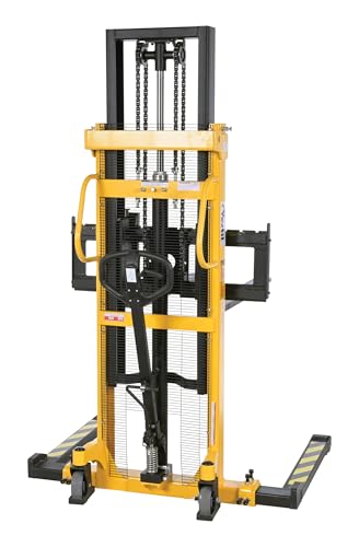Vestil VHPS-2200-AA Man Stacker Adj Forks/Legs 2.2K, Yellow