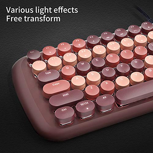Heayzoki Gaming Keyboard,Blue Switch Wired Keyboard with 84 Keys Retro Gaming Keyboard for Home Office Computer,with The Best Gaming Experience (Candy-M Mechanical Wired Chocolate Mixed Color)