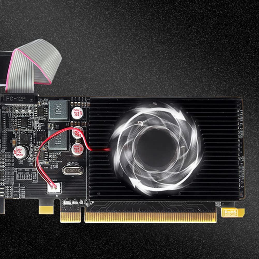 Hopbucan HD7450 Graphics Card 64Bit 2GB GDDR3 PCI-E 2.0 X16 HDMI-Compatible VGA DVI-I Video Card for AMD Radeon HD 7450 2G 64 Bit