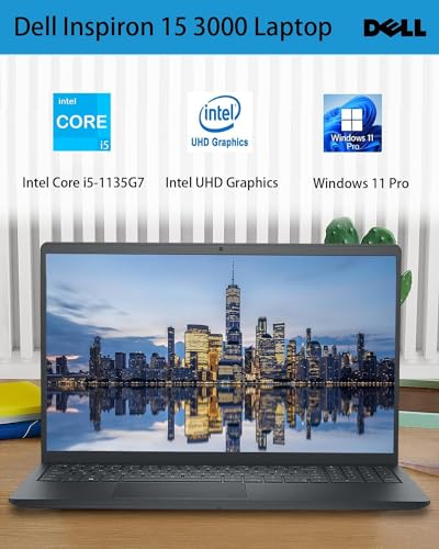 Dell Inspiron 15 3000 Business Laptop Computer, 15.6 Inch FHD PC Laptop, Intel Quad Core i5, Windows 11 Pro, 16GB RAM, 1TB HDD, Lifetime Microsoft Office, Numeric Keyboard, HDMI, Black