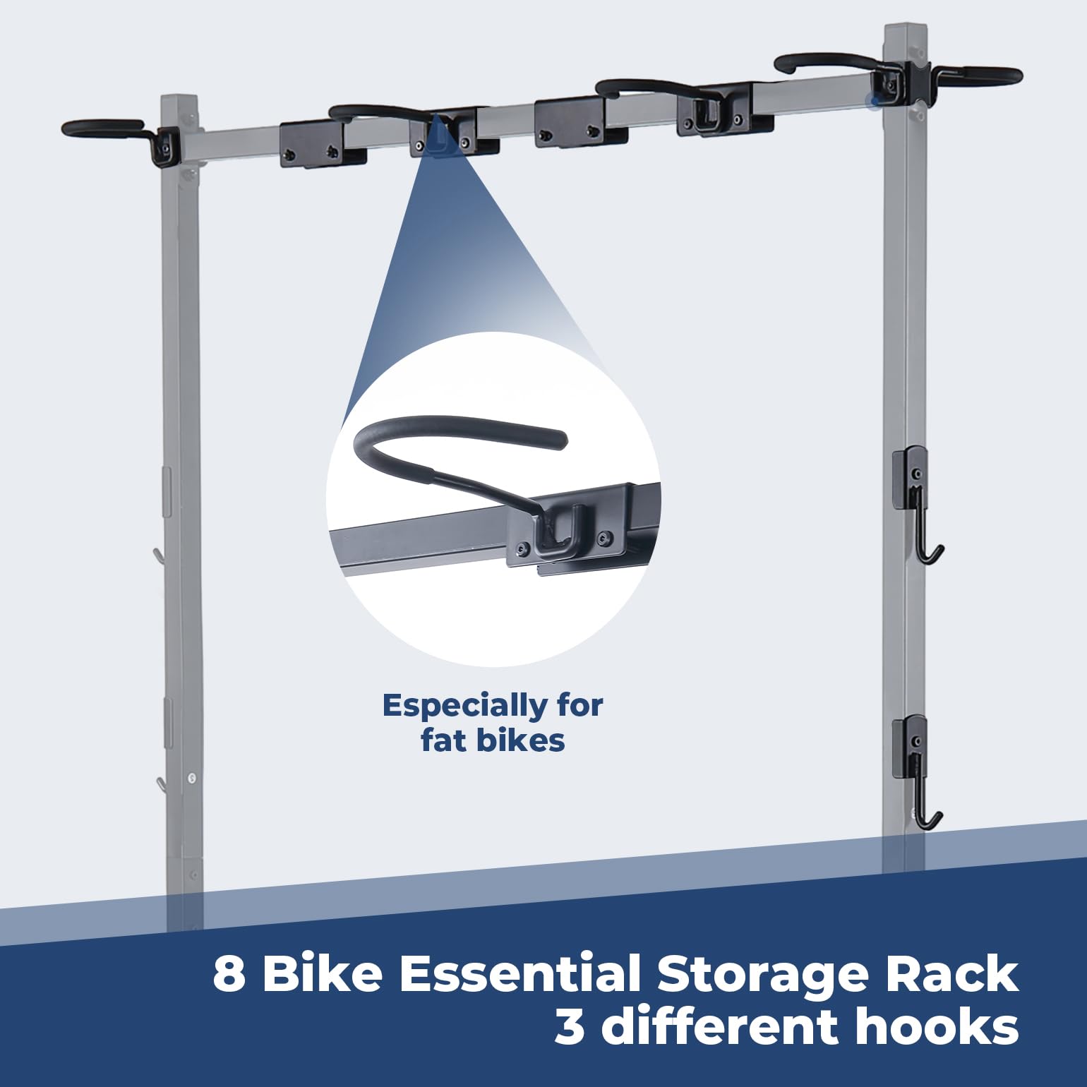 DEERFAMY Freestanding Bike Storage Rack Max 8 Bikes, 600Lbs Load Capacity, Heavy-Duty Solid Steel Bike Racks for Garage for Home and Garage Organizer