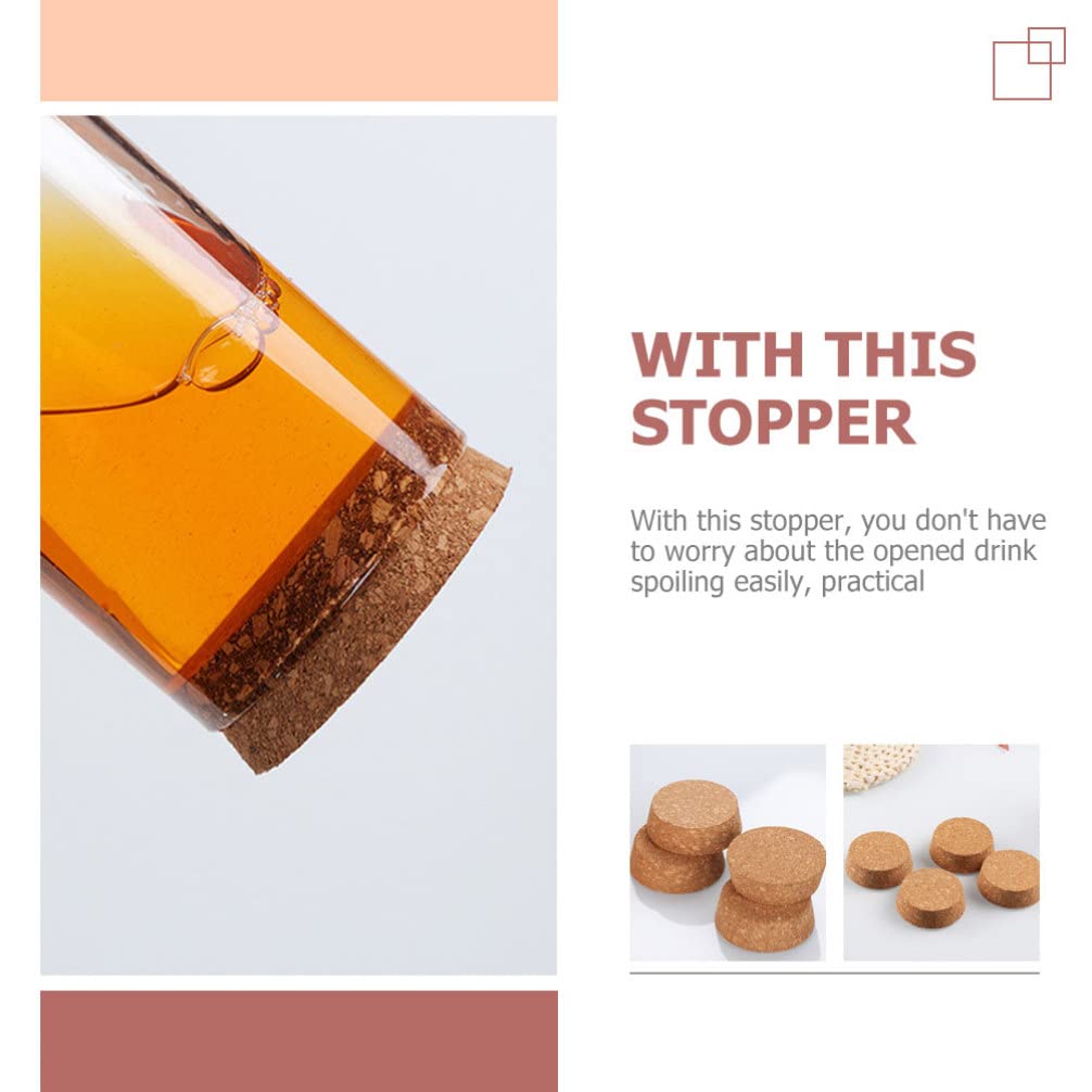 Housoutil 25Pcs Wine Bottle Cork Stoppers Sealing Covers Soft Wood Corks Large Wooden Tapered Cork Plugs Replacement for Wine Beer Bottle Crafts ( 5.3cm*4.7cm*1.7cm)