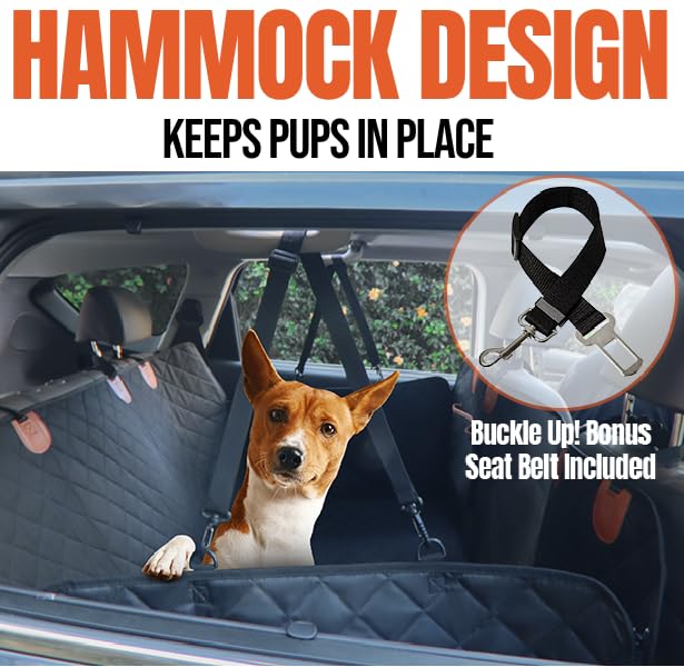 Large Backseat Cover for Dogs. Car Seat Extender with Hard Bottom & Mesh. Heavy Duty Hammock. Full Car/SUV Protection - Back seat Extender for Dogs. Black. Hard Bottom Car Seat Cover for Dogs. Gray