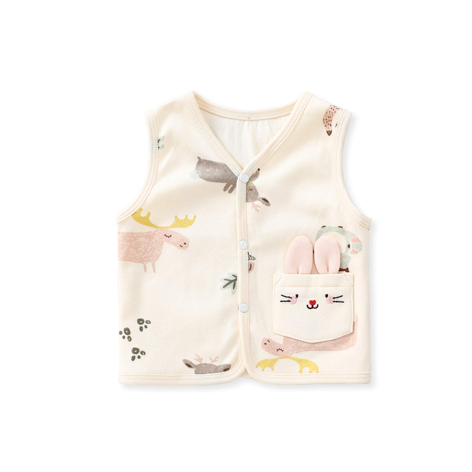 pureborn Baby Boys Girls Vest Halloween Sherpa Fleece Spring Waistcoat for Infant Boy Girl Beige Pumpkin 12-24 Months