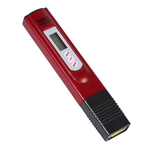 GOWENIC TDS Meter, 0~9999ppm -2% Accuracy Testing Water Quality, Temp Portable Pen Type Meter, for Aquariums,RO System,Swinging Pool, Etc (Red)