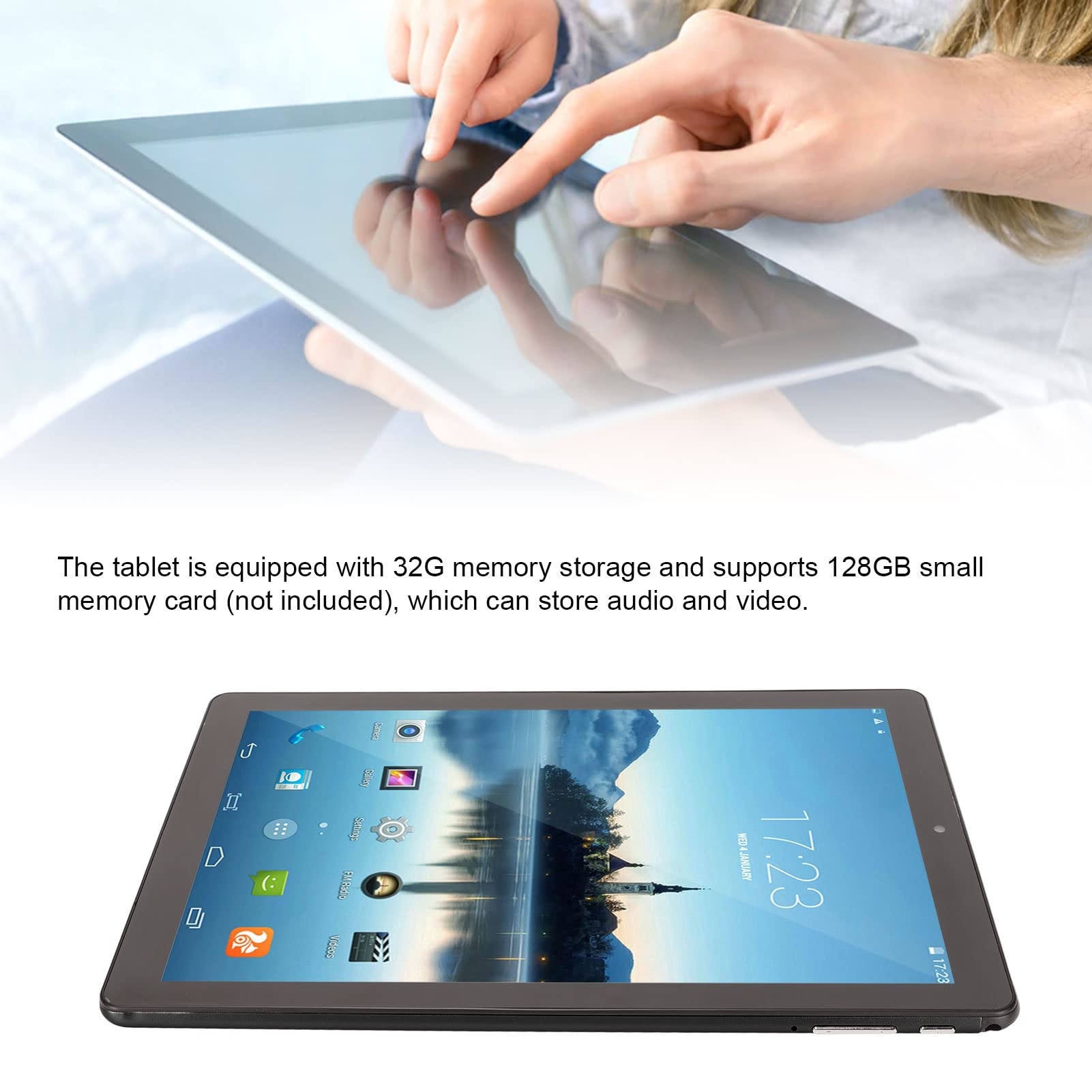 Dpofirs Tablet 10 Inch Tablet, Tablet PC with 2GB 32GB Memory 5G WiFi Dual Band Double Camera IPS Screen 8 Core Kids Tablet PC, 4500mah Lithium Battery (US Plug)