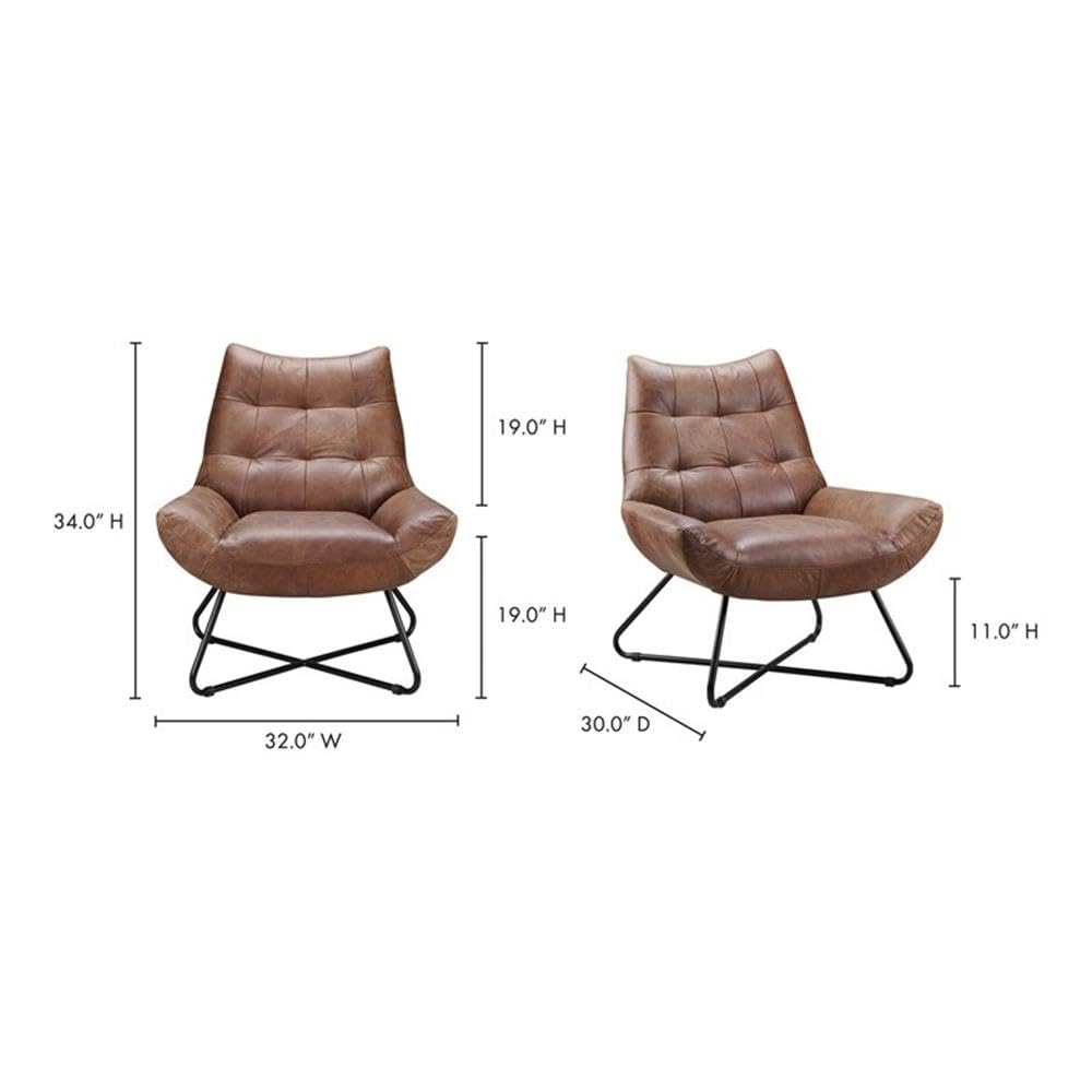 Moe's Home Collection PK-1063-14 Foster Desk Chair, Soft Brown