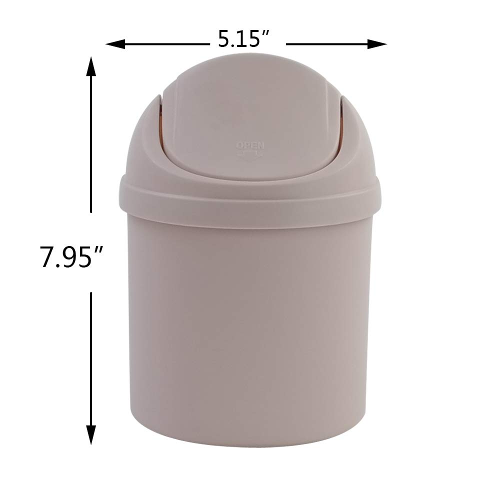 Zerdyne 0.7 Gallon Plastic Mini Trash Can, Tiny Swing Lid Waste Can, Pink