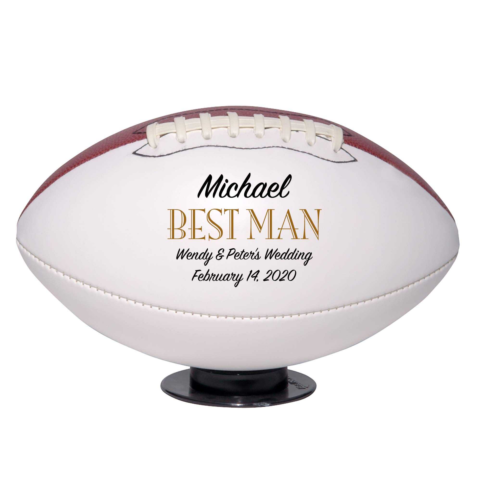Personalized Custom Football Wedding Gift, Groomsman, Best Man, Bridesmaid, Ring Bearer Keepsake Gift (Best Man)