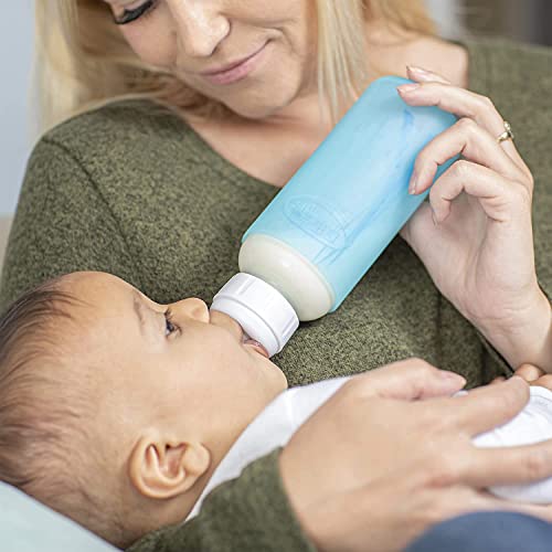 Dr. Brown's Natural Flow® Anti-Colic Options+™ Narrow Glass Baby Bottle Starter Set with Silicone Sleeves,Brush and Soft 100% Silicone HappyPaci™ Pacifier for Newborns