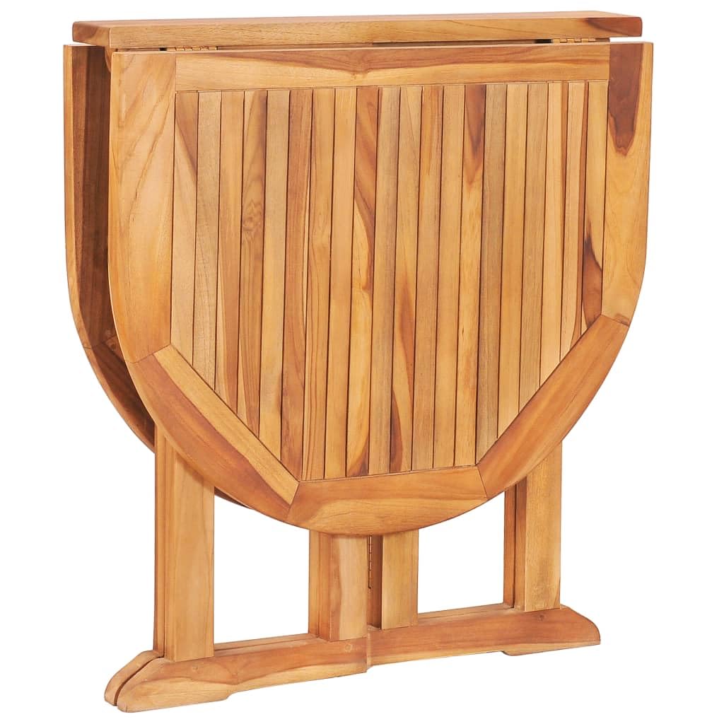 vidaXL Teak Wood Folding Butterfly Patio Dining Table 47.2" by 27.6" by 29.5" - Versatile Indoor/Outdoor Furniture, Weather Resistant, Seats Four