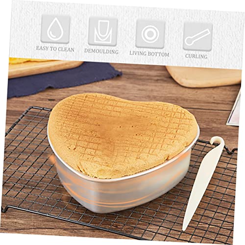 Hemoton 10 Pcs Heart Cake Mold Oven Pans Stencils for Cake Decorating Mini Bread Loaf Pans Wedding Cake Molds Cake Pan Cheesecake Pan Aluminum Alloy Silver Cake Ring Cake Pans Heart Shaped