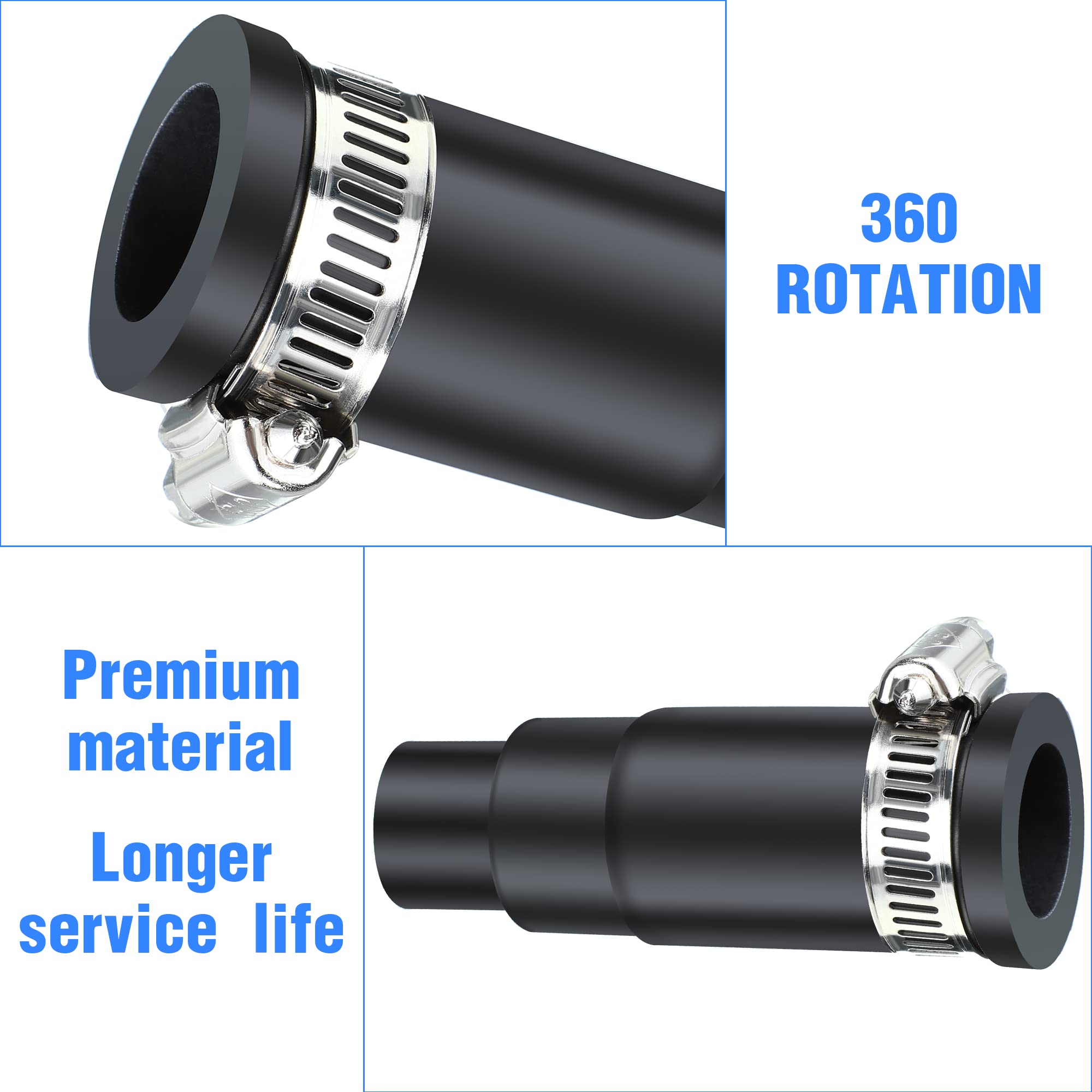 Dishwasher Drain Hose Adapter Compatible with Insinkerator Garbage Disposals, Dishwasher Hose Connector Include 1 Inlet Connector, 1 Hose Clamp and 3 Spring Clamps (1 Set)