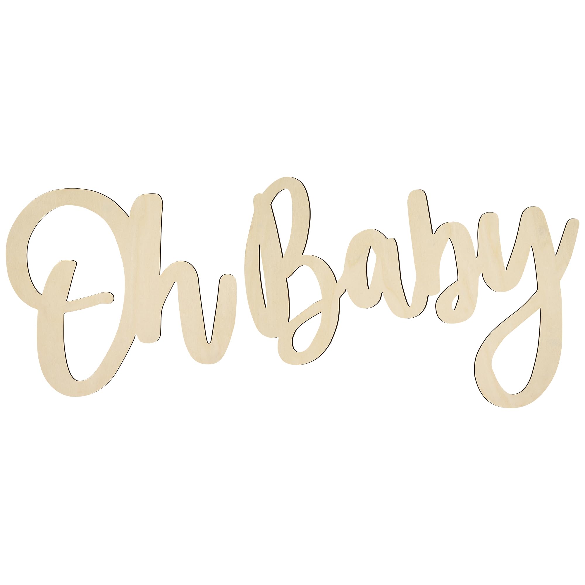 Oh Baby Sign - Wood Color | Perfect for Baby Showers, Gender Reveal Parties, Baby's 1st Birthday, and Photo Backdrops | Boy/Girl Decorations and Party Background