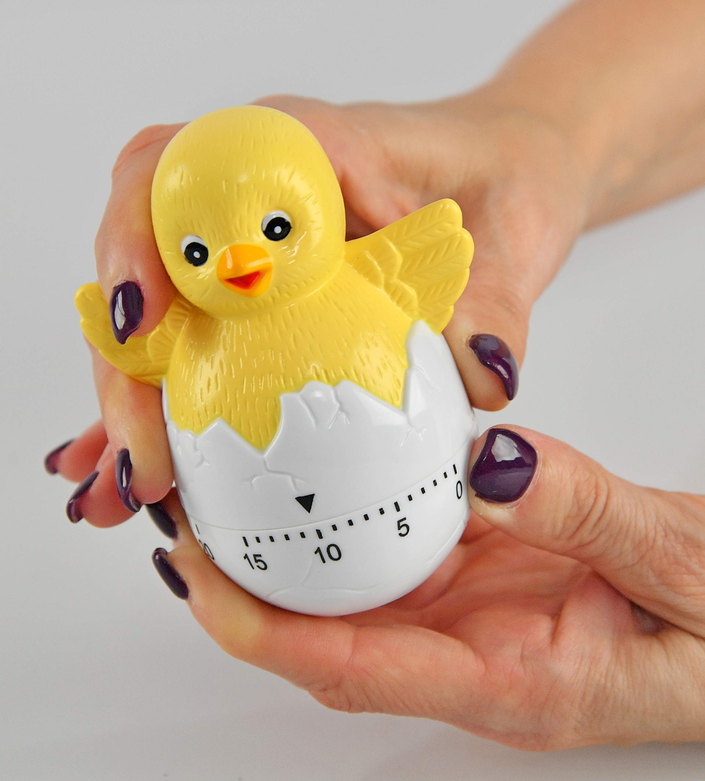 HOME-X Chick Timer, Cute Kitchen Home Decor, Useful Kitchen Gadgets, Animal Timers Mechanical Kitchen Cooking Timer Clock Loud Alarm Counters-Student Timer- 55 Minutes-3 3/4" L x 3"D