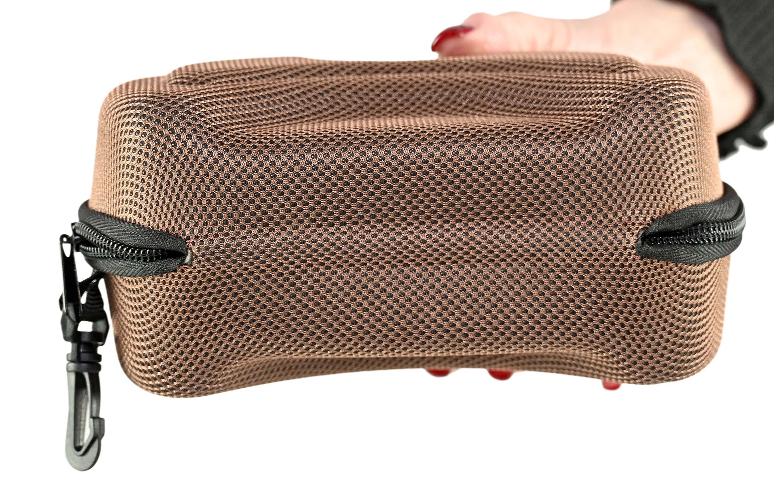 Home-X Sport Goggles Case, Snow Goggles Holder, Safety Glasses Case for Men and Women, Zippered Hard-Shell Glasses Case, 8" L x 4 ¾” W x 4" H, Gray