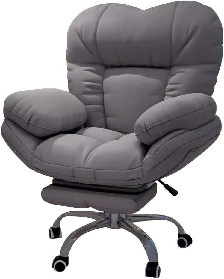 Home Office Desk Chairs Lazy Sofa Recliner Chair Lift Computer Gaming Chair Backrest for Living Room, Video Gaming Chairs Comfortable Office Desk Chairs Ar(Size:One Size,Color:Dark Gray With Footrest)