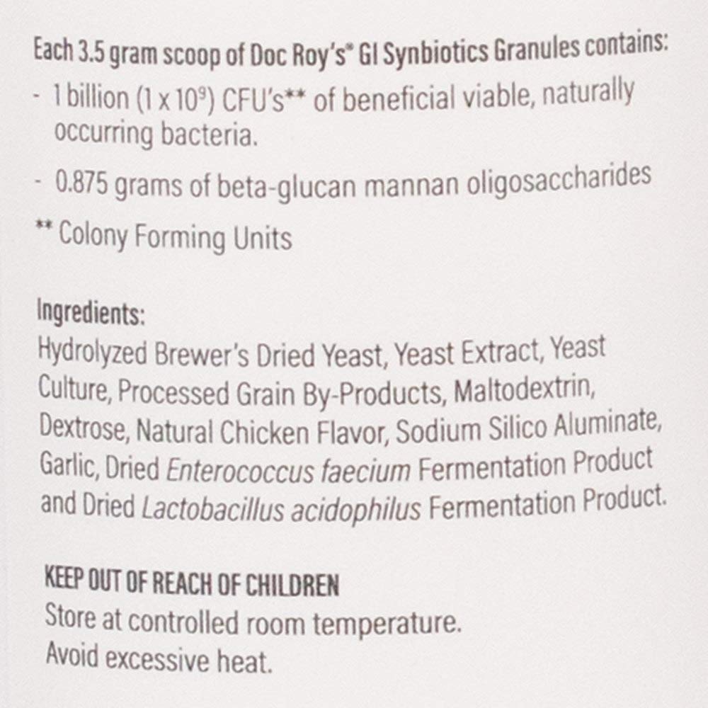 Revival Animal Health Doc Roy's GI Synbiotics- Probiotic & Prebiotic Supplement - for Dogs and Cats- 454 gm Granules