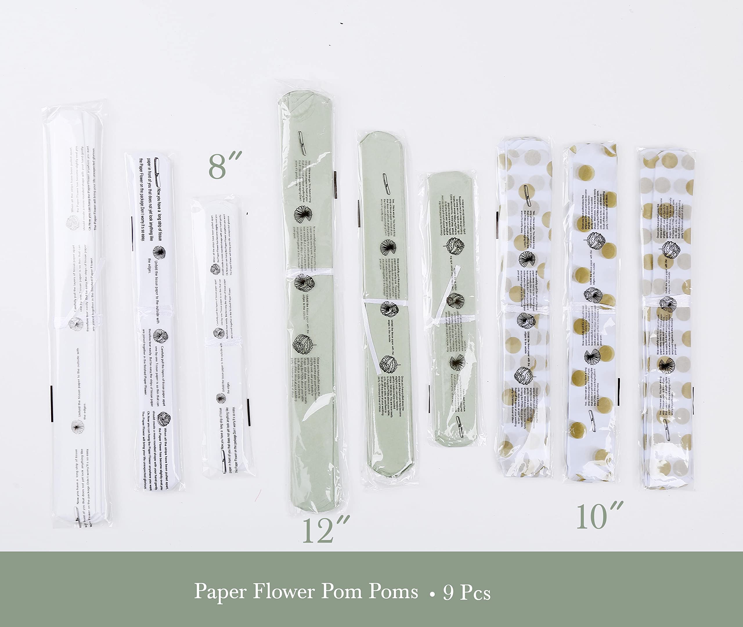 luckylibra Baby Shower Decorations,Welcome Baby Banners Paper Lantern Paper Flower Pom Poms(Sage Green Gold White)
