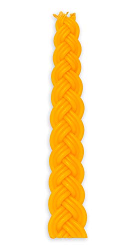 OHR CANDLES Braided Beeswax Havdalah Candle - Pure Bees Wax Shabbat Candle - Shabbat Judaica Gift - Flat Braid- 3-Pack