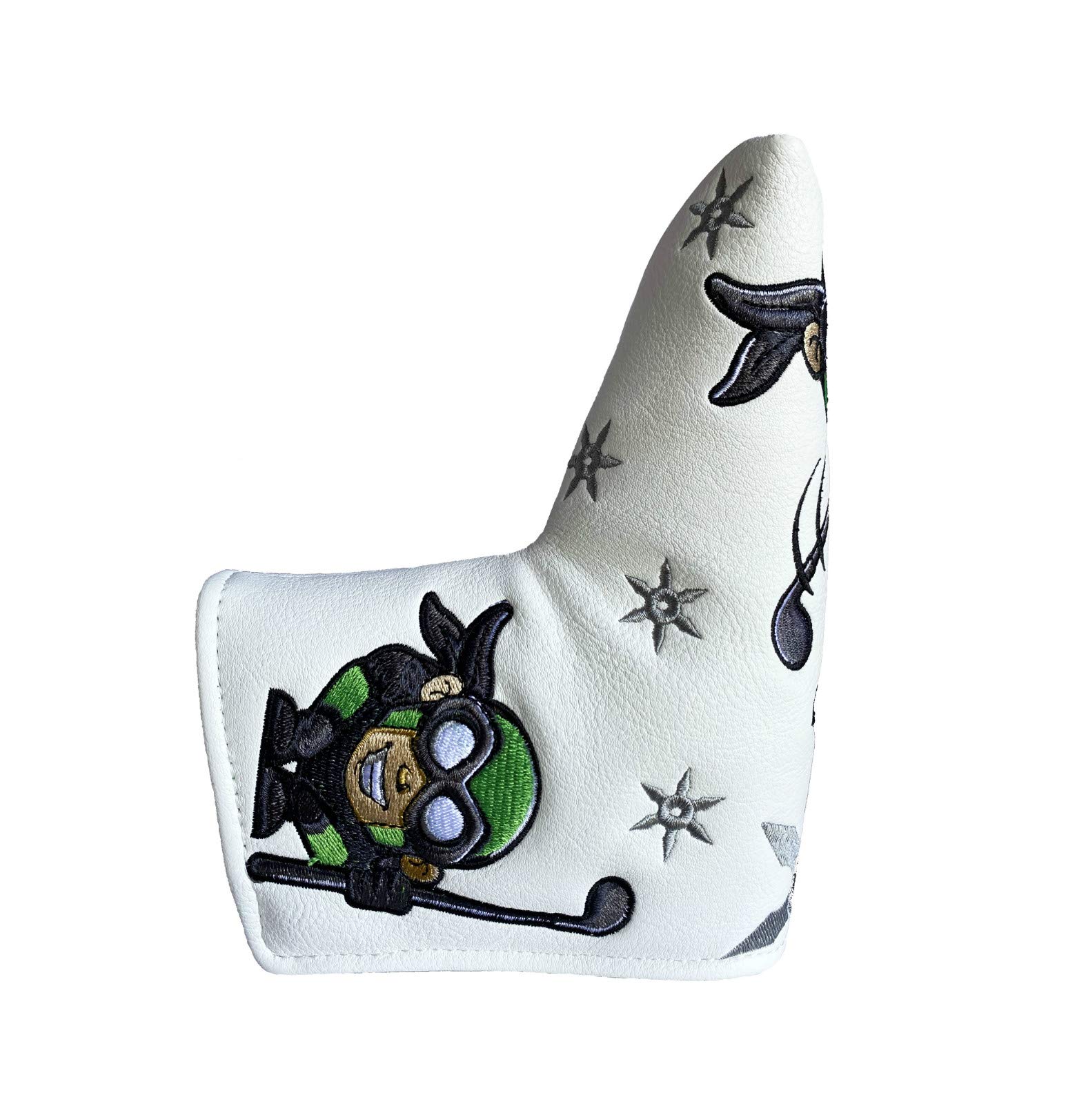 Golf Blade Putter Cover Headcover Magnetic Synthetic Leather Club Protector for Scotty Cameron Odyssey Blade Taylormade (Ninja Green)