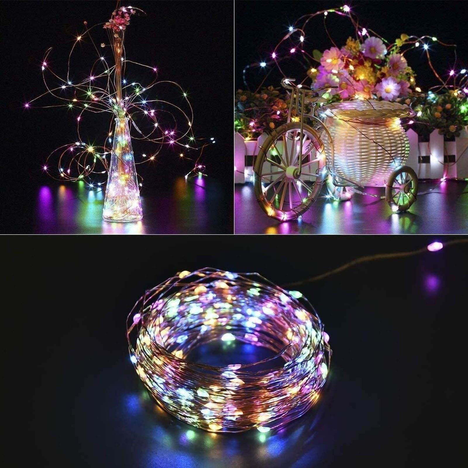 ZBM--ZBM Solar Lights Outdoor, Fairy Lights (20 Lights-200 Lights 8 Modes) Solar Garden Lights, 2m-20m Copper Wire Solar String Lights, Waterproof For Halloween, Christmas, Tree, Garden, Home, Wedding
