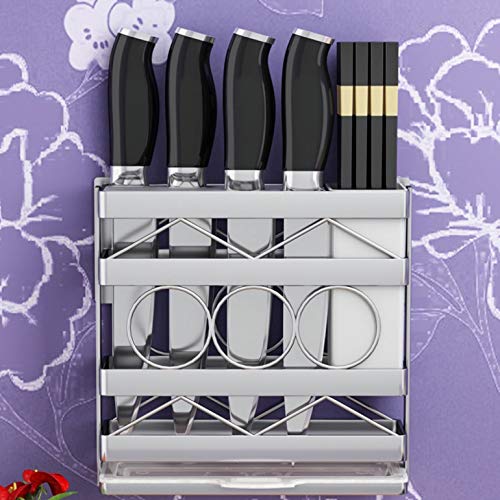 HOUKAI 304 Stainless Steel Knife Holder Kitchen Supplies Knife Holder Rack Chopper Put Knife Storage Rack