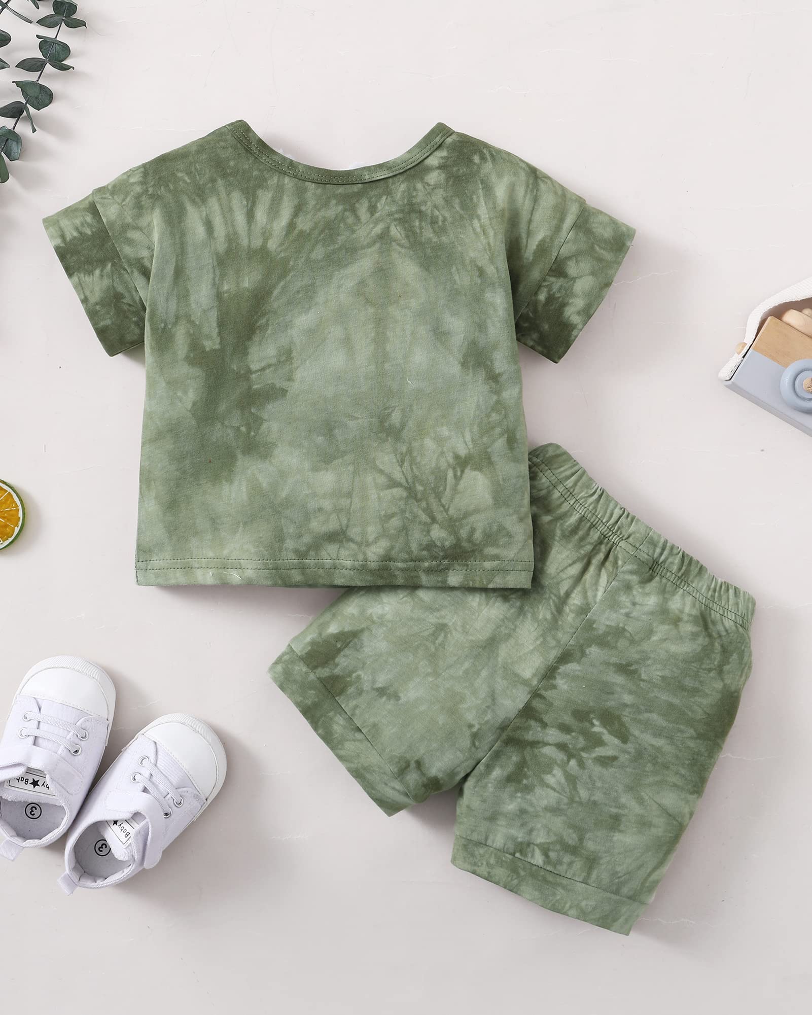 ZOEREA Toddler Baby Boy Clothes Tie Dye Outfits 6M-4T Infant Kid Short Sleeve T-Shirt + Short Pants Boy Summer Clothes Sets