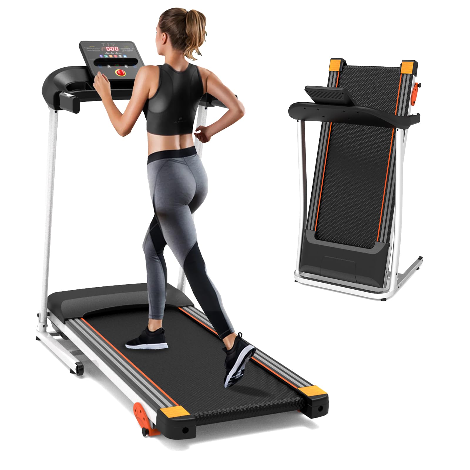 Foldable Treadmill with Incline,2.5HP Electric Walking Machine for Home Workout, Adjustable Programs, 220 LB Capacity, MP3-Compatible