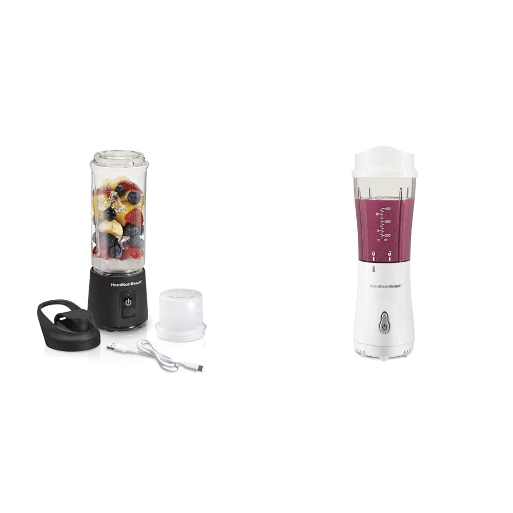 Hamilton Beach Mini Cordless Portable Personal Blender and Hamilton Beach Portable Blender for Shakes and Smoothies