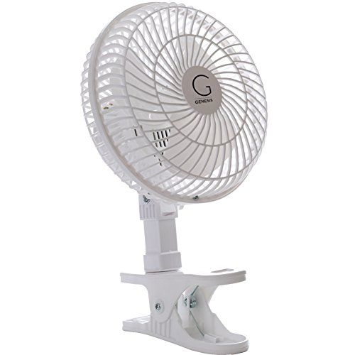 Genesis 6-Inch Clip Convertible Table-Top & Clip Fan Two Quiet Speeds - Ideal For The Home, Office, Dorm, More White (A1CLIPFANWHITE)