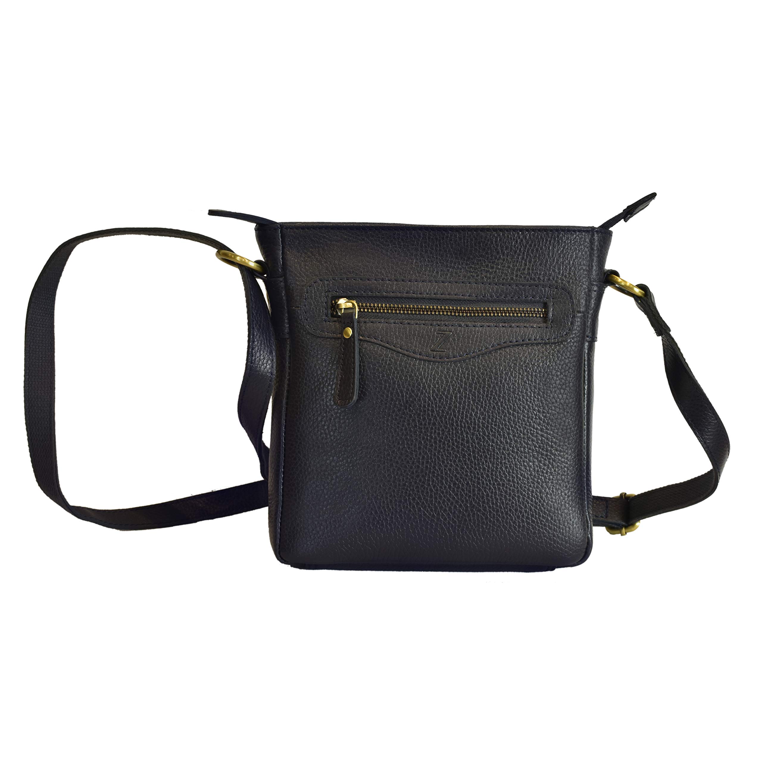 Zinda Genuine Leathers Women's Handbag Crossbody Shoulder Sling (Navy)