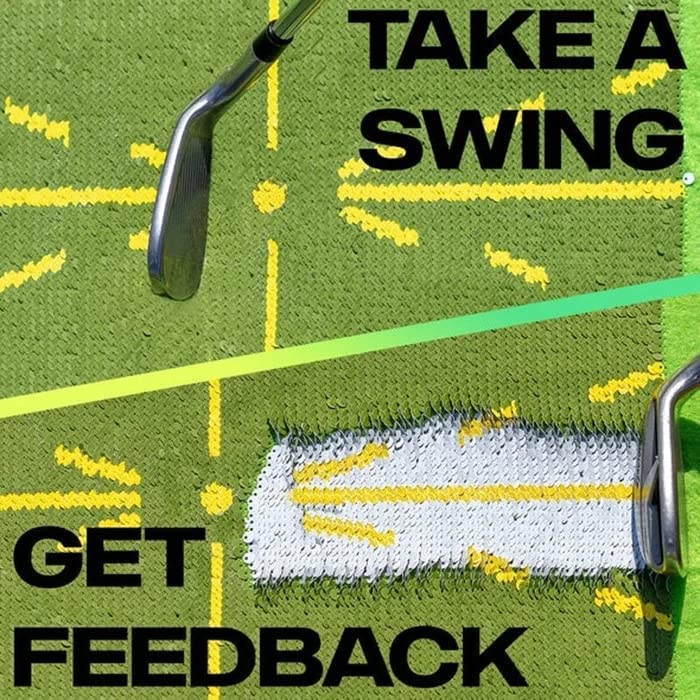 Golf Mat That Shows Swing Path, Perfect Practice Golf Hitting Mat, Analysis Swing Path and Correct Hitting Posture, Advanced Golf Training Mat, Golf Swing Mat Outdoor Indoor, Gifts for Men Women