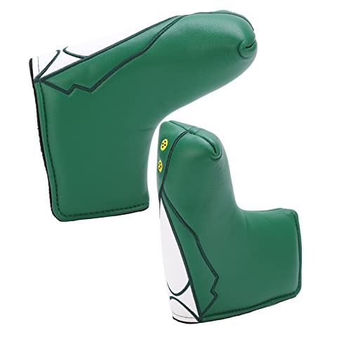 Golf Putter Cover, L Shaped Embroideried Decoration Durable Thickened PU Leather Golf Club Head Protector Portable for Holiday Present for Birthday Gift