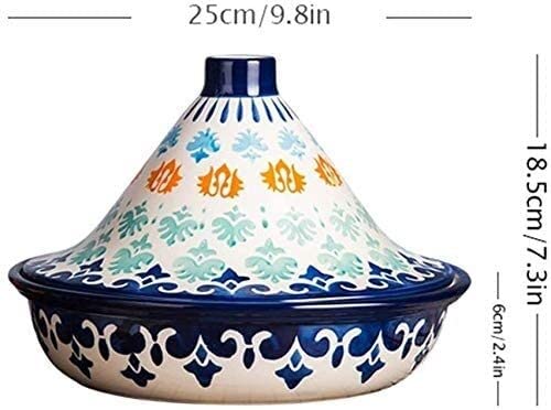 Hand Painted TagineCooking Pot Natural Tagine Casserole Pot Cooking Pot For Cooking And Stew Casserole Slow Cooker Compatible 22.5.29