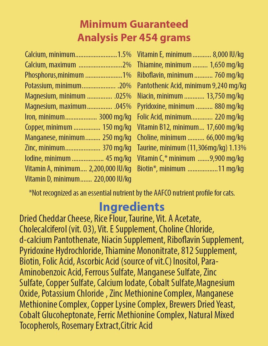 Kitty Bloom VM900 +3 | Concentrated Vitamin-Mineral with Taurine | Real Cheese Flavor (1 lb.)