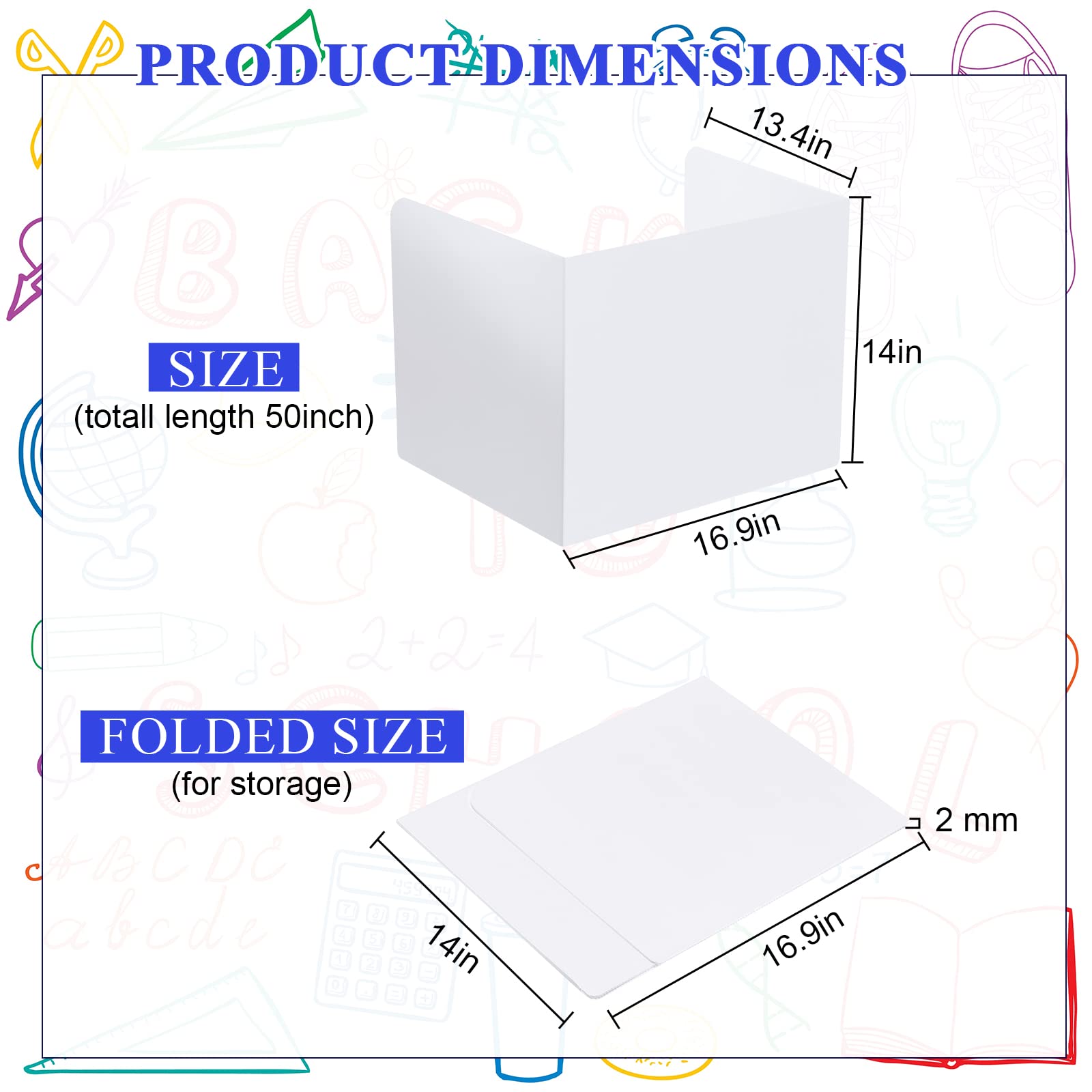Fainne 40 Pcs Plastic Privacy Boards for Student Desks, DIY Privacy Folders Classroom Test and Desk Dividers Bulk for Sneeze Guard Discourage Cheating Reduces Distractions Shields for School Teacher